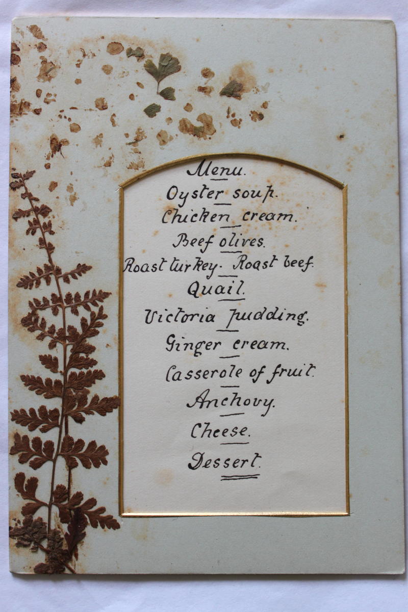 Menu cards, seven - National Trust
